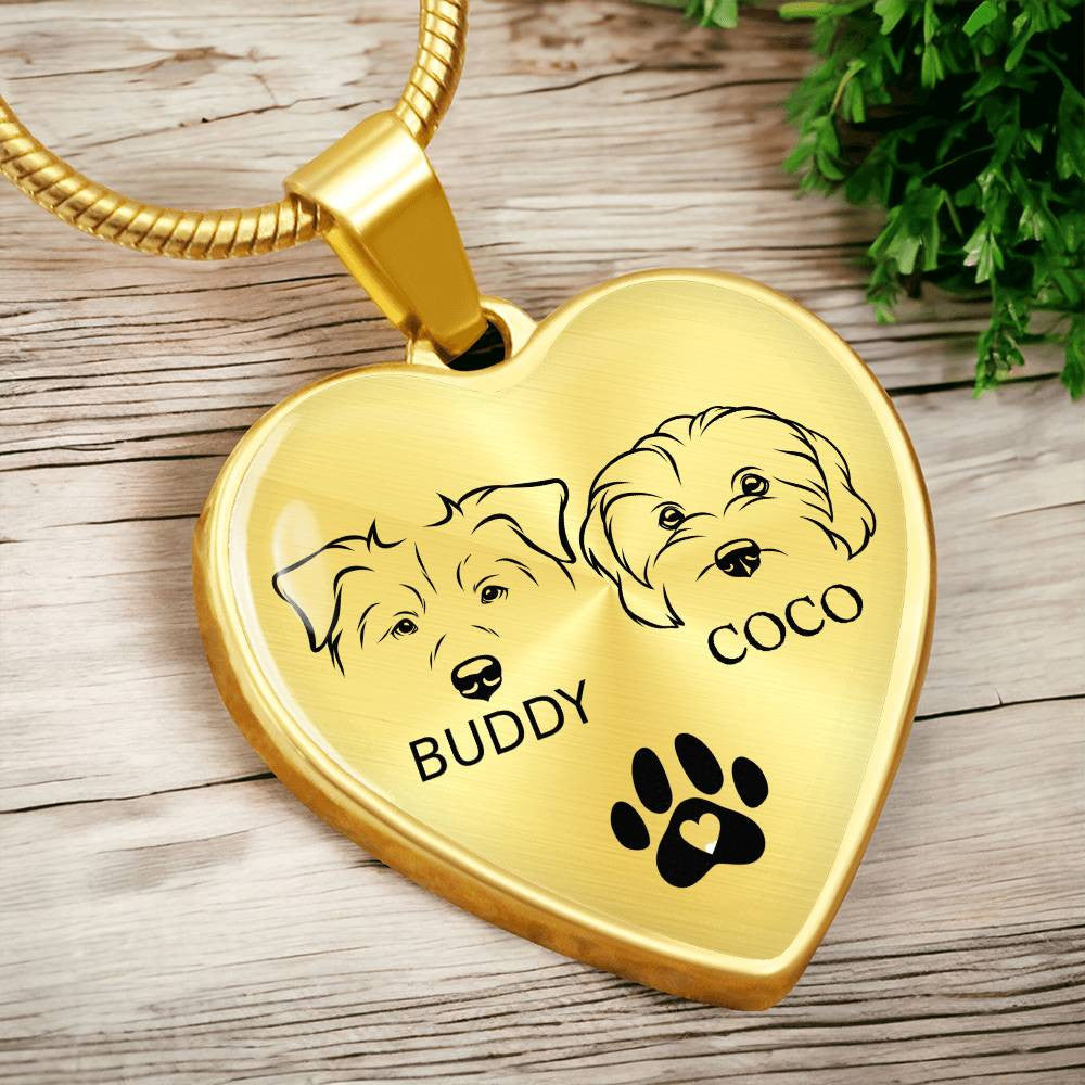 Dog Name Necklace, Design Dog Ears Necklace, Christmas Gift, Pet Jewel