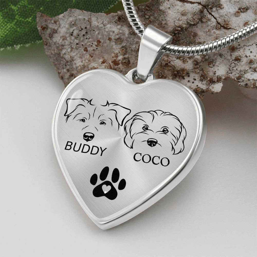 Dog Name Necklace, Design Dog Ears Necklace, Christmas Gift, Pet Jewel